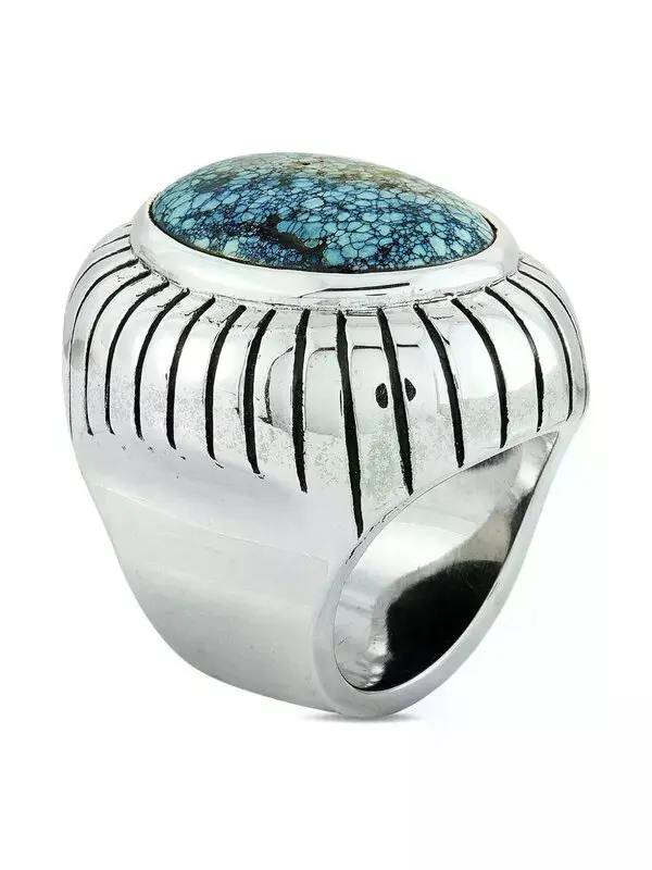 KING BABY STUDIO Sterling Turquoise Signet Ring - Silver