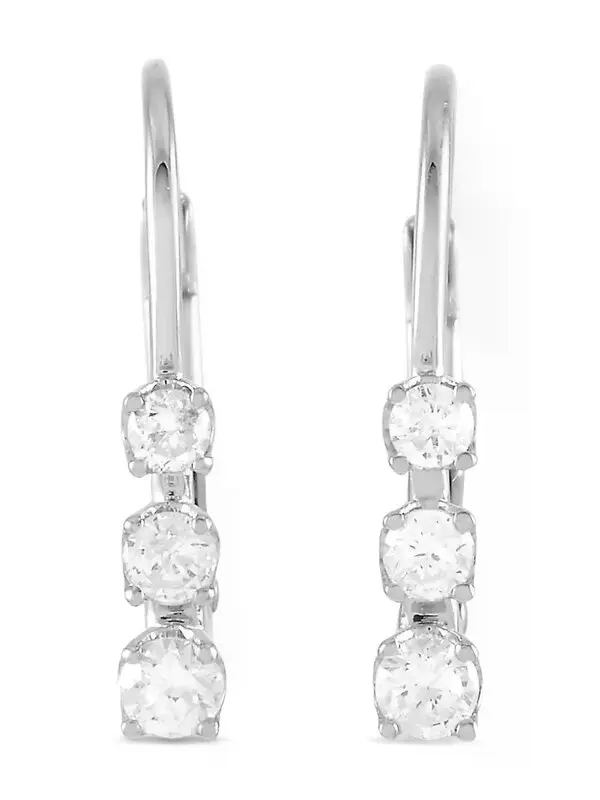 LB EXCLUSIVE 14kt White Gold Diamond Drop Earrings - Silver