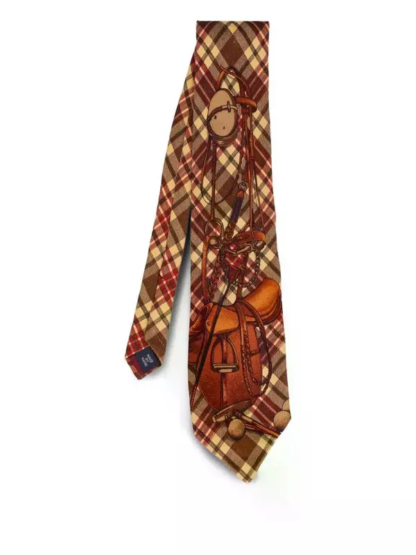 Polo Ralph Lauren Equestrian-print Plaid Tie - Brown