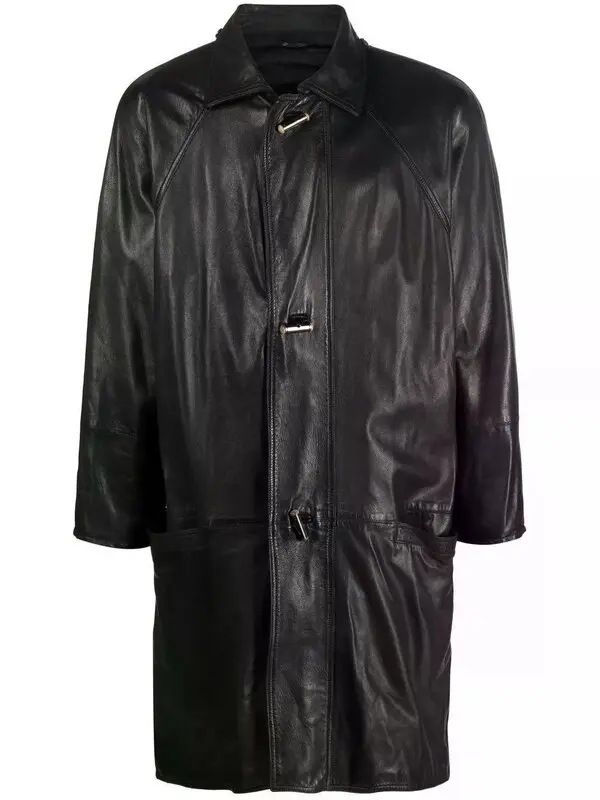 Versace 1980s Single-breasted Leather Coat