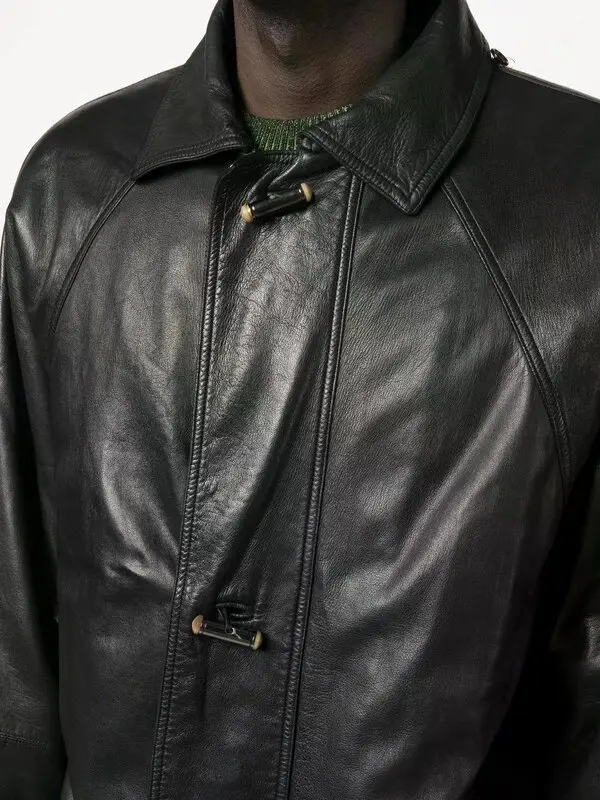 Versace 1980s Single-breasted Leather Coat