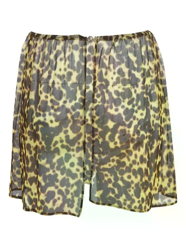 Versace Leopard-print Mesh Skirt