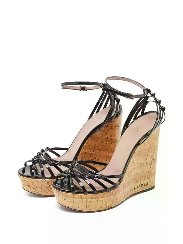 Gucci 120mm Cork Wedge Sandals