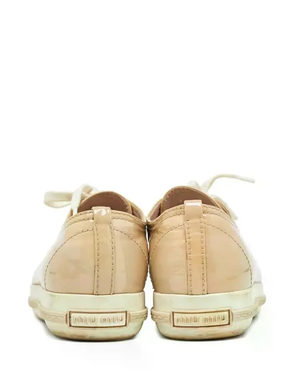 Miu Miu Patent Leather Crystal-embellished Sneakers