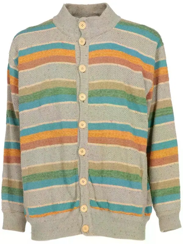 Missoni 1980s Striped Reversible Cardigan - Neutrals