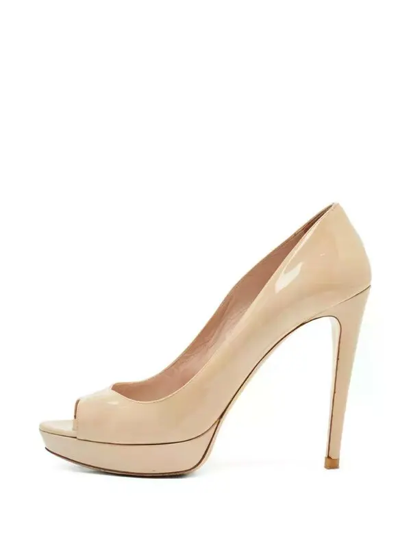 Miu Miu Patent Leather Peep-toe Pumps