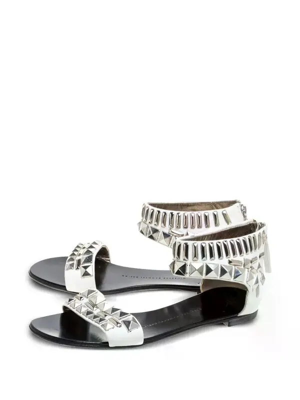 GIUSEPPE ZANOTTI Studded Leather Flat Sandals