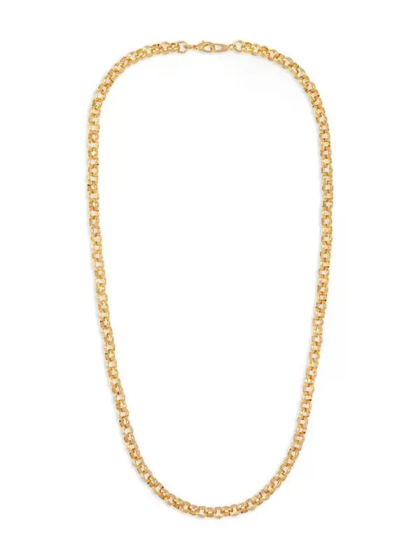 SUSAN CAPLAN 1990s Etched Chain Necklace - Gold