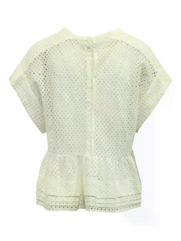 IRO PARIS Perforated Peplum Top