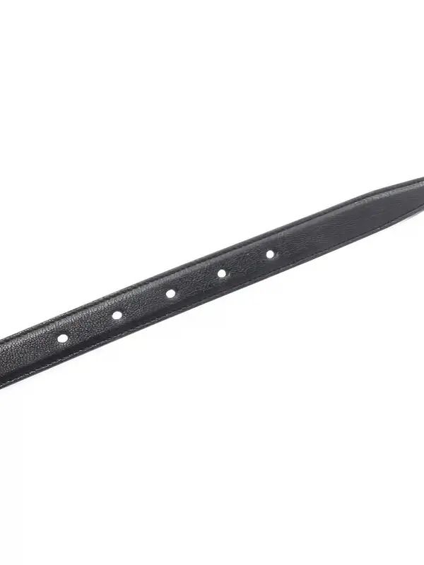 Saint Laurent Cassandre Leather Belt - Black