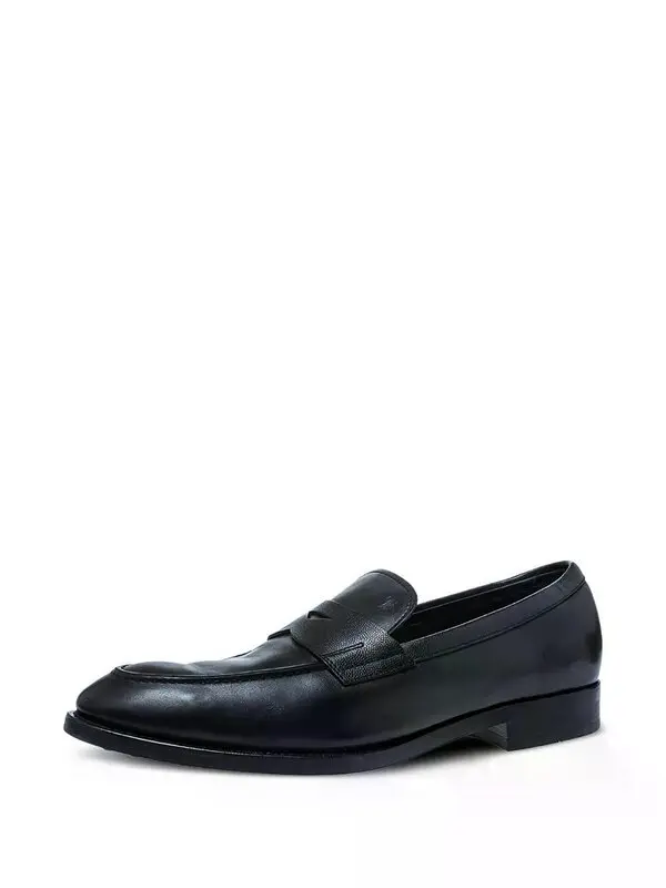 TOD'S Leather Penny Loafers - Black
