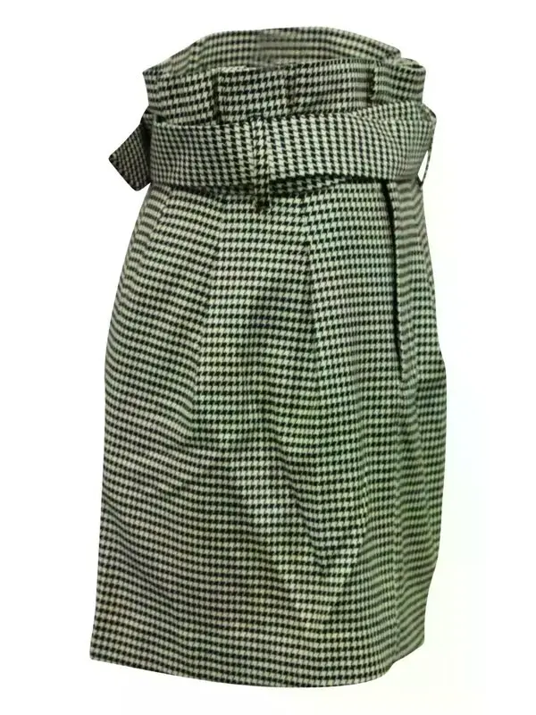 Alice + Olivia Houndstooth Belted Mini Skirt