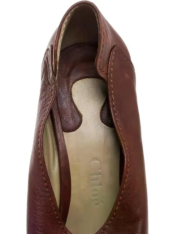 Chloé 125mm Leather Wood-heel Platform Pumps