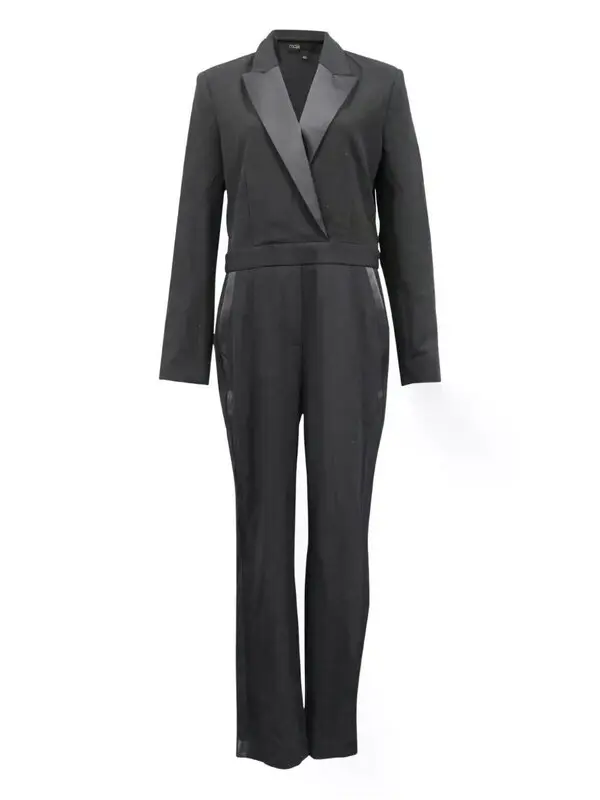 Maje Pacome Gabardine Jumpsuit - Black