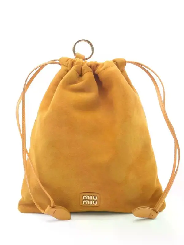Miu Miu Logo-lettering Suede Pouch Bag