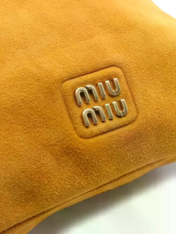 Miu Miu Logo-lettering Suede Pouch Bag