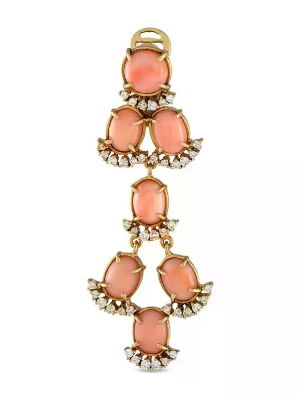 LAURA MUNDER 18k Yellow Diamond And Coral Clip-on Earrings - Gold