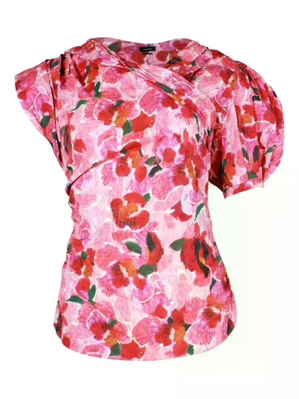 ISABEL MARANT VINTAGE Asymmetric Puff-sleeve Blouse