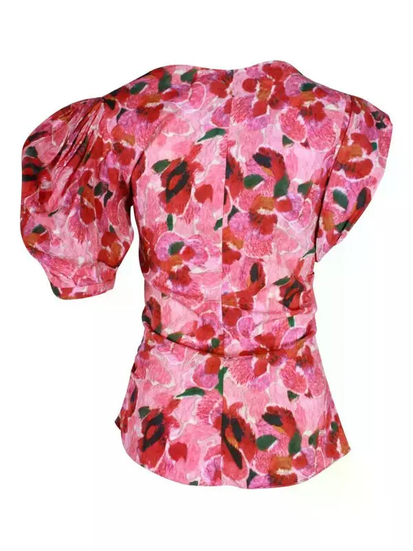 ISABEL MARANT VINTAGE Asymmetric Puff-sleeve Blouse