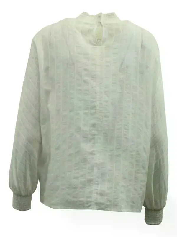 Maje Lace Smocked-sleeve Blouse - Neutrals