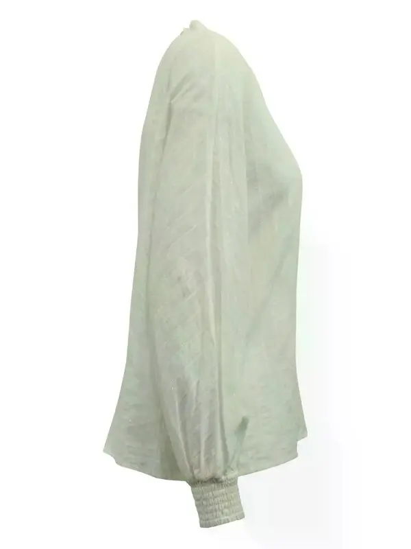 Maje Lace Smocked-sleeve Blouse - Neutrals