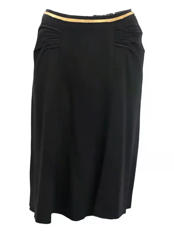 Prada Scrunch-detail Midi Skirt - Black