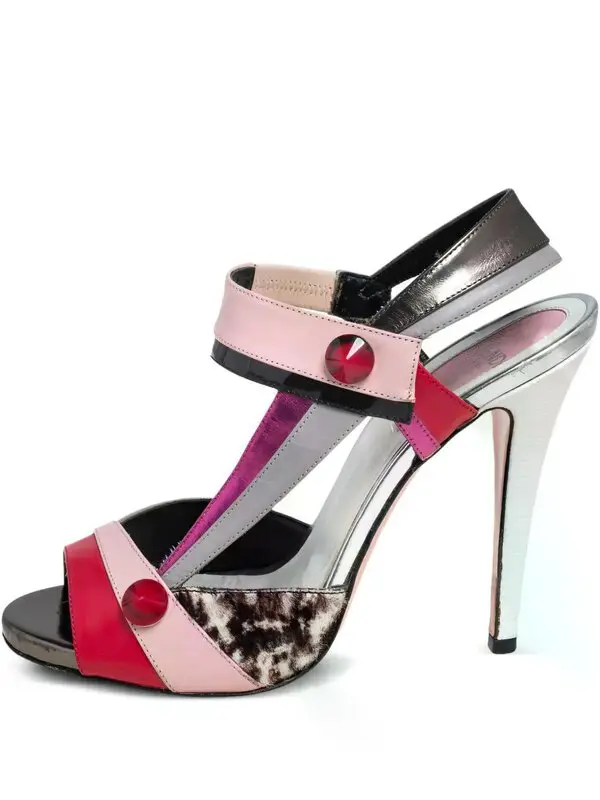 Fendi 115mm Slingback Peep-toe Sandals - Pink