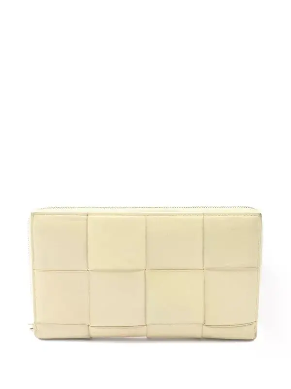 Bottega Veneta 2000s Intrecciato Zip Wallet - Neutrals