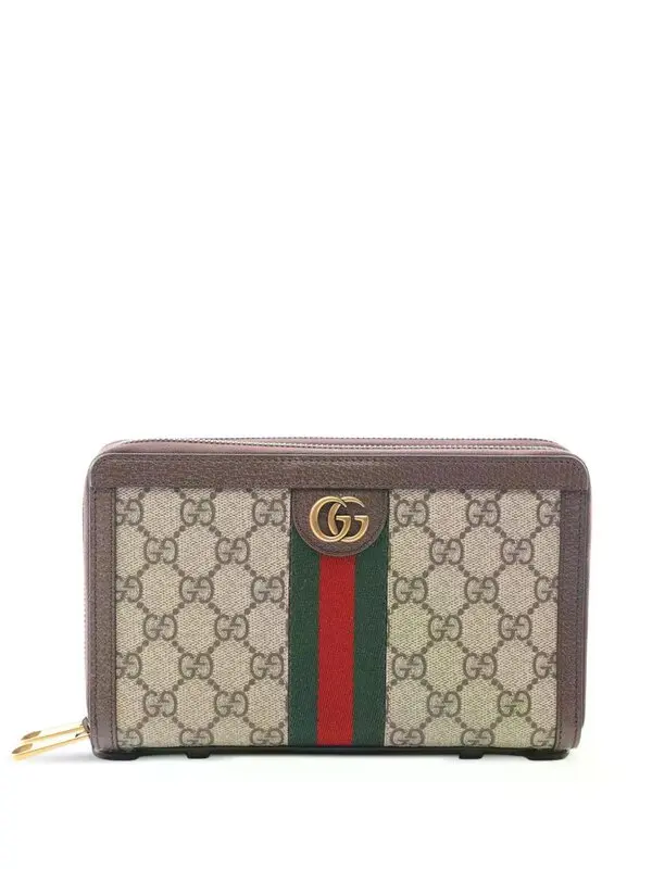 Gucci 2016-2025 Gg Supreme Ophidia Small Wallet Long Wallets - Brown
