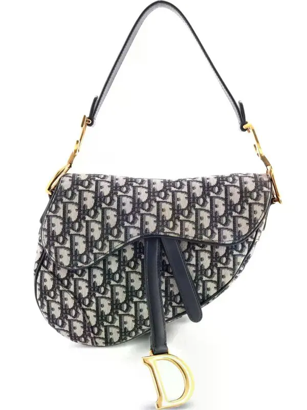Dior Saddle Handbag Oblique Canvas Medium - Blue
