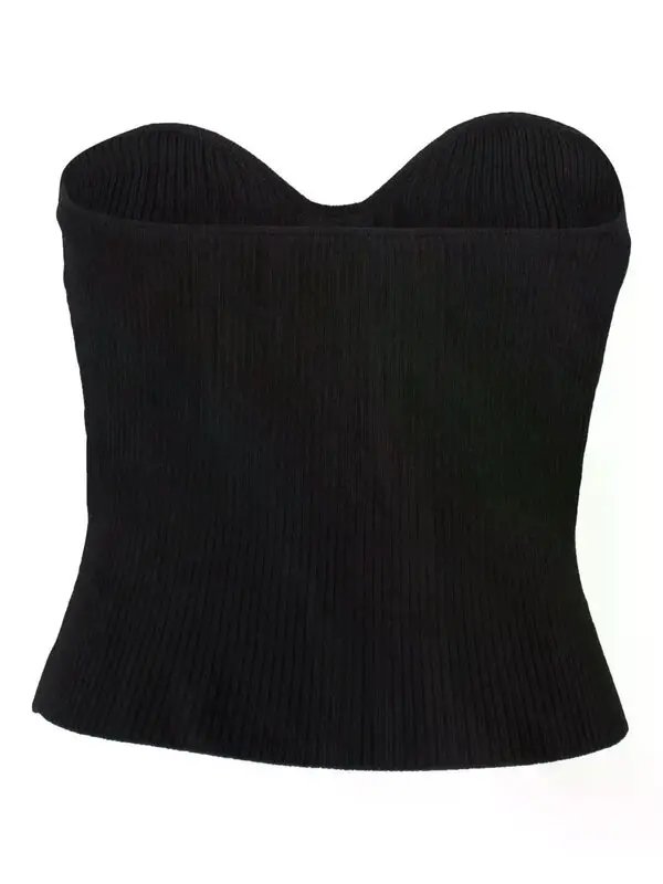 SELF-PORTRAIT Ribbed Strapless Top