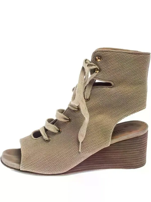 Chloé 55mm Lace-up Wedge Sandals
