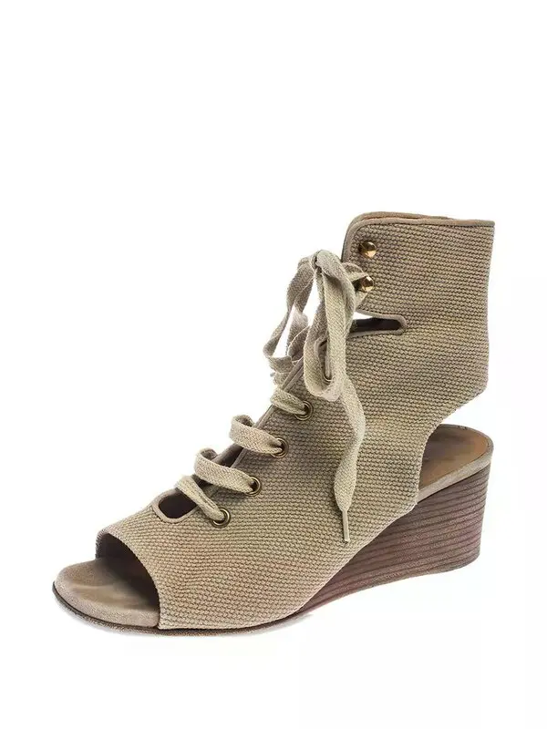 Chloé 55mm Lace-up Wedge Sandals