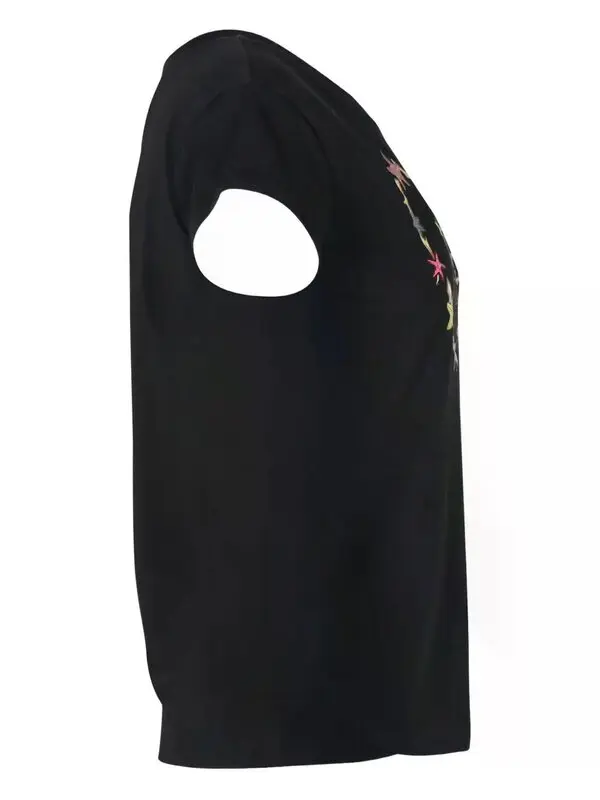 Moschino Cotton T-shirt With Heart Print - Black