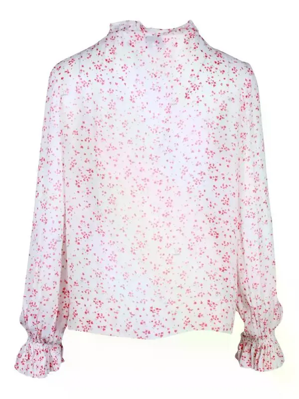 GANNI Ruffled Floral-print Blouse