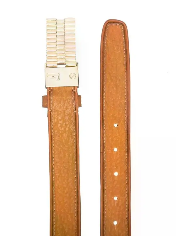 Gianfranco Ferre 1990s Logo-plaque Buckle Belt