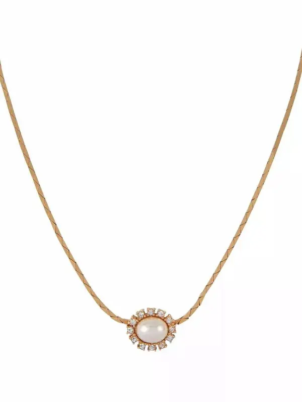 Dior 1980s Faux-pearl Pendant Necklace - Gold
