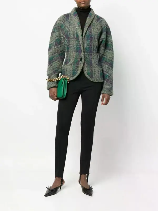 Missoni 1980s Plaid Jacket With Balloon Sleeves