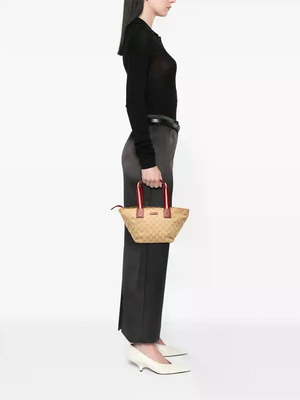 Gucci Gg Canvas Web Handbag - Brown