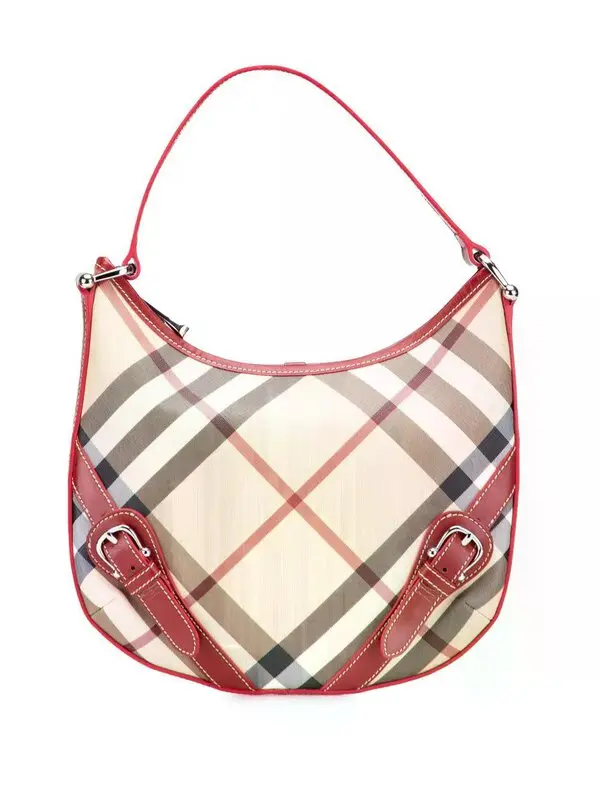 Burberry Supernova Check Coated Canvas Larkin Hobo Bag - Brown