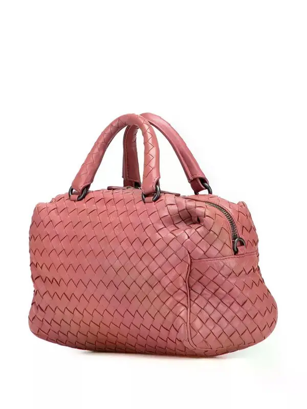 Bottega Veneta Nappa Intrecciato Bosto Boston Bag - Pink