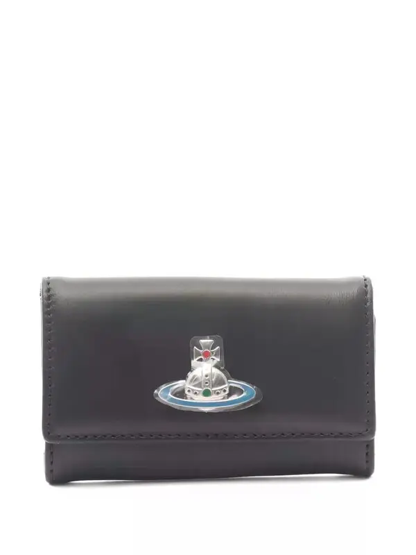 VIVIENNE WESTWOOD 2020s Orb Leather Key Case - Black