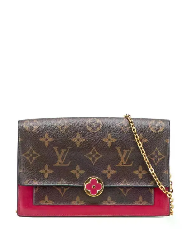 LOUIS VUITTON Monogram Flore Wallet On Chain Crossbody Bag - Brown