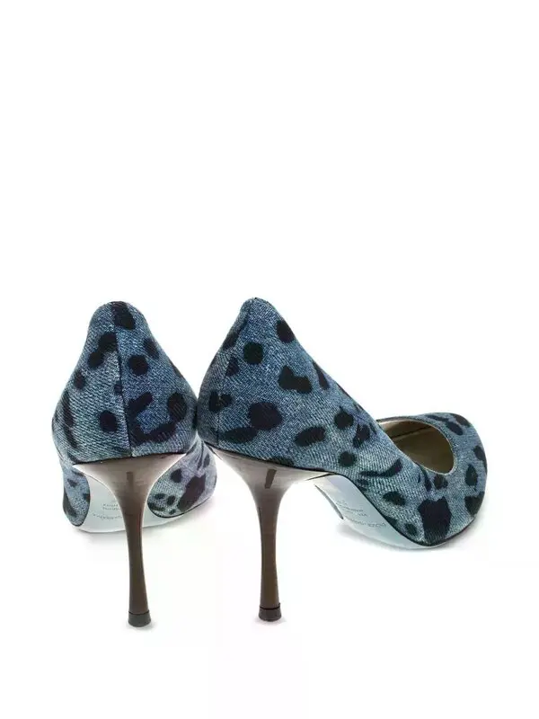 Dolce & Gabbana 90mm Denim Leopard-print Pumps