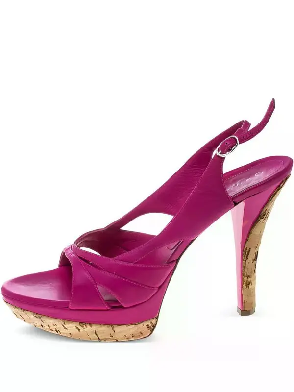 Casadei 115mm Leather Slingback Sandals - Pink