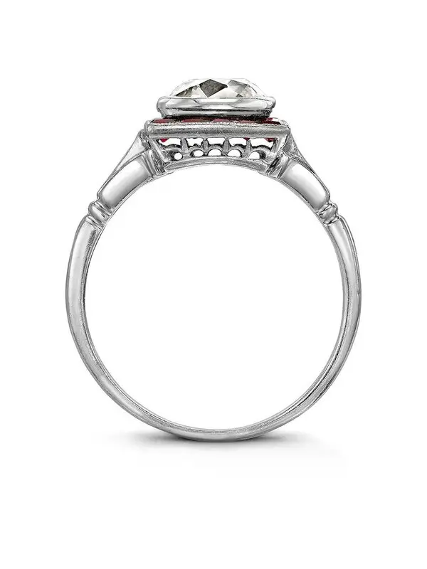 PRAGNELL Platinum Art Deco Ruby And Diamond Ring