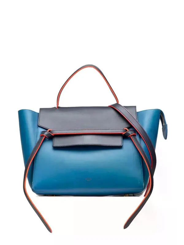 Celine 2015 Mini Tricolor Belt Bag Satchel - Blue