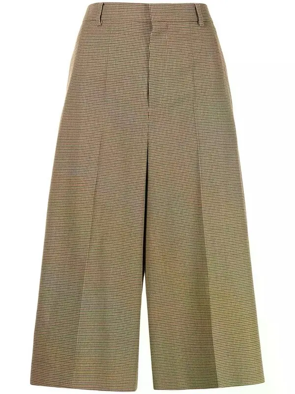 Celine 2019 Check-print Wool Culottes