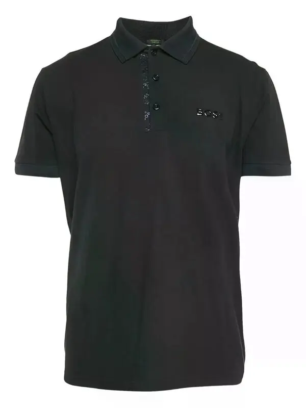 BOSS Logo-detail Polo Shirt - Black