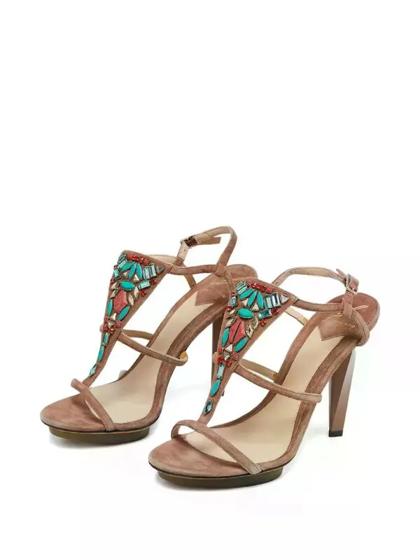 Brian Atwood Embellished Suede Sandals